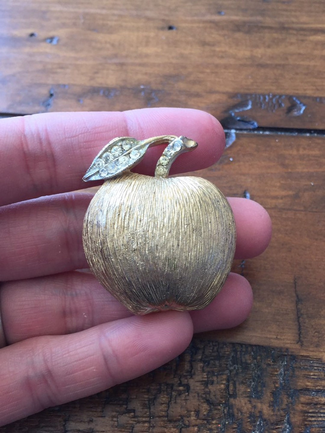 Vintage B.S.K. Apple Brooch Pin - Etsy