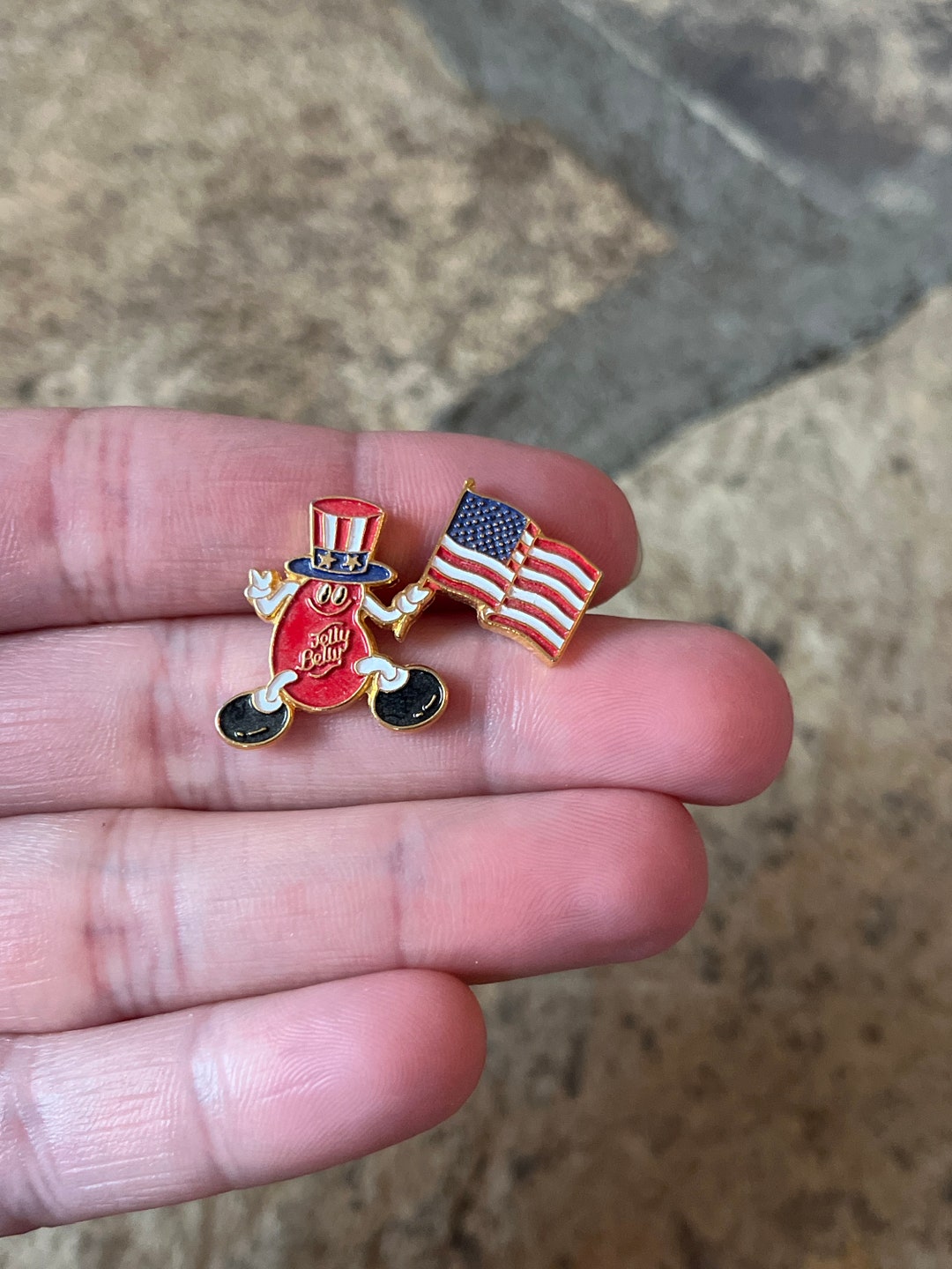 Vintage Patriotic Jelly Belly Bean Pin - Etsy