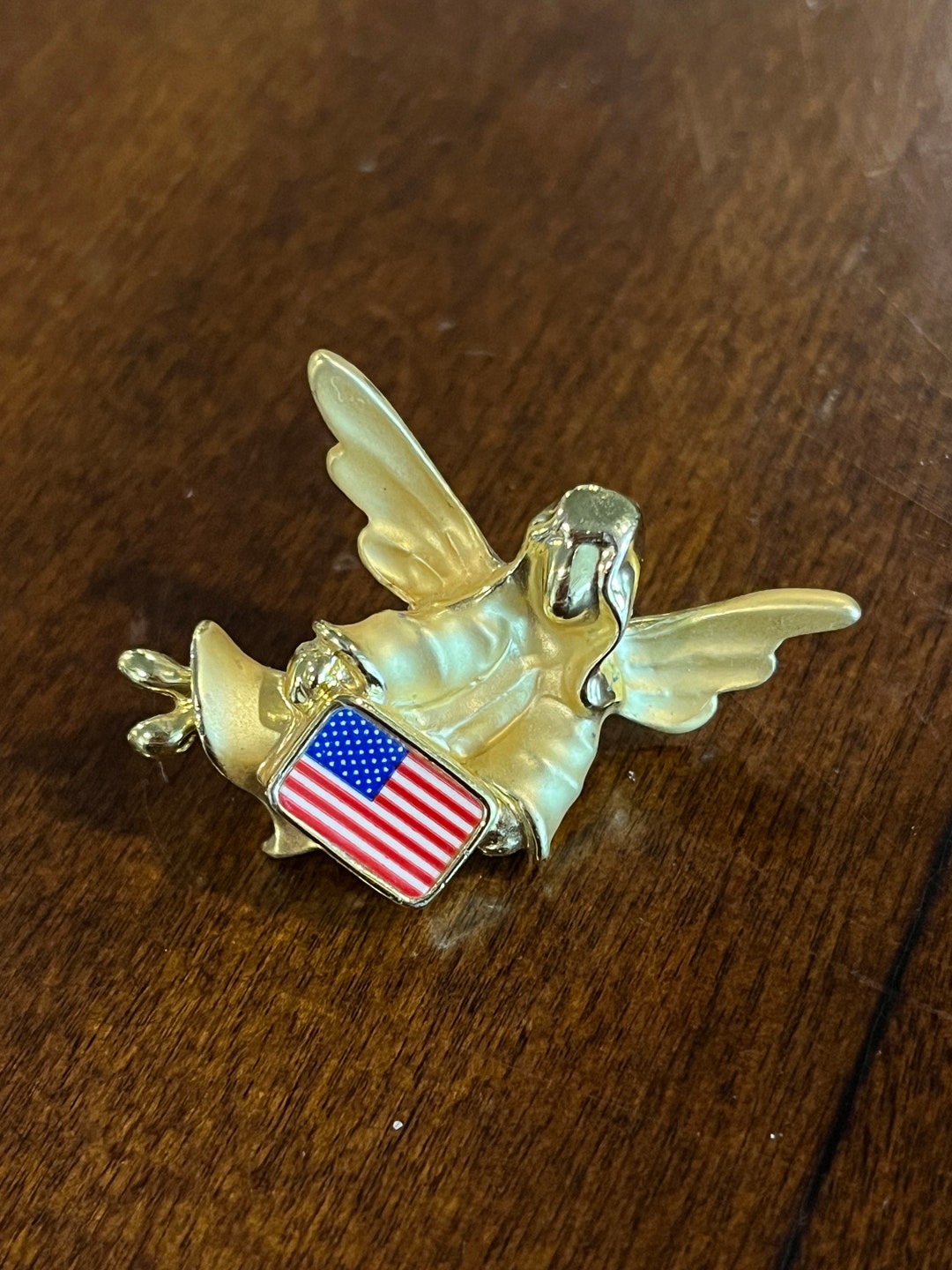 Heavenly Angel Holding American Flag Pin - Etsy