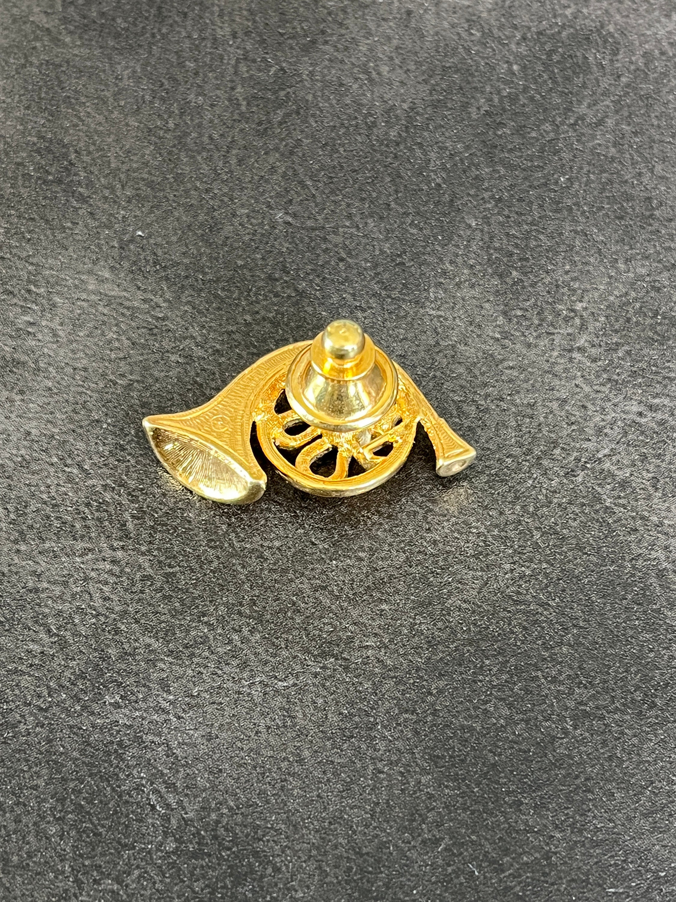 Gold Tone French Horn Pin - Etsy