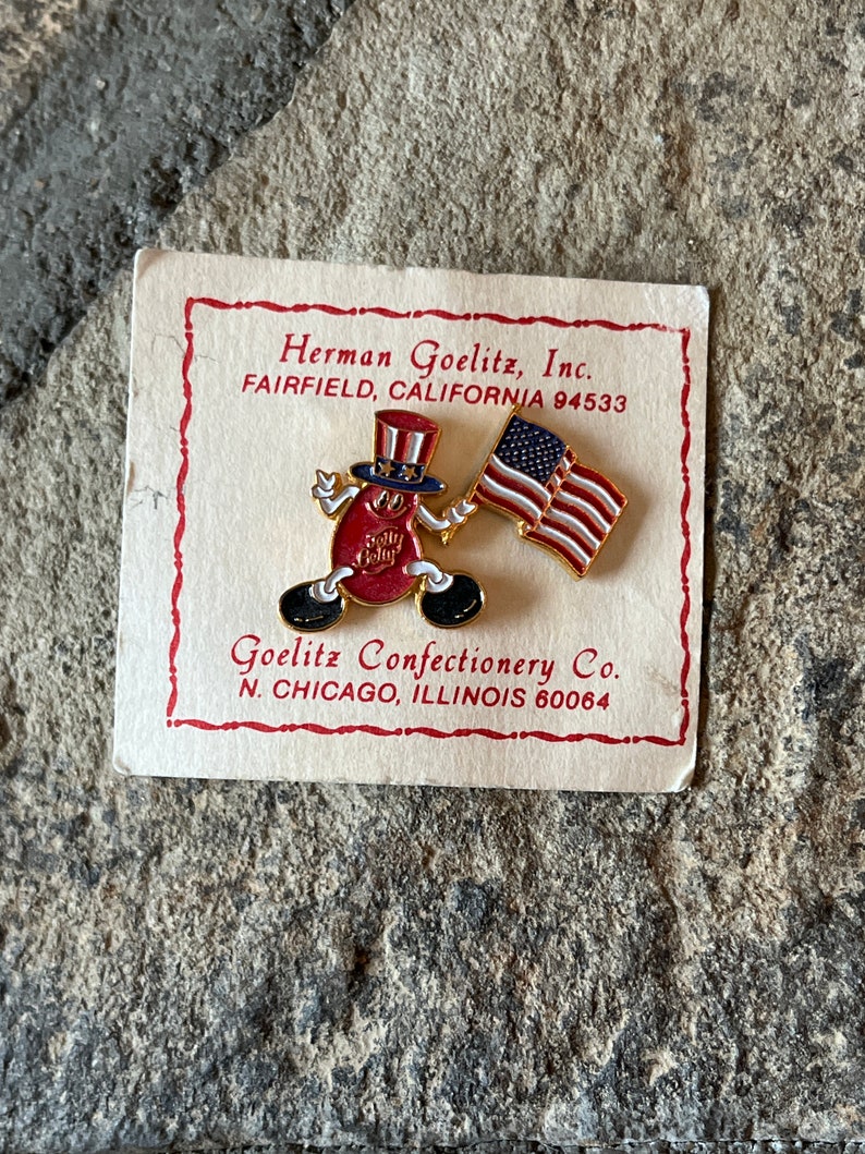 Vintage Patriotic Jelly Belly Bean Pin - Etsy