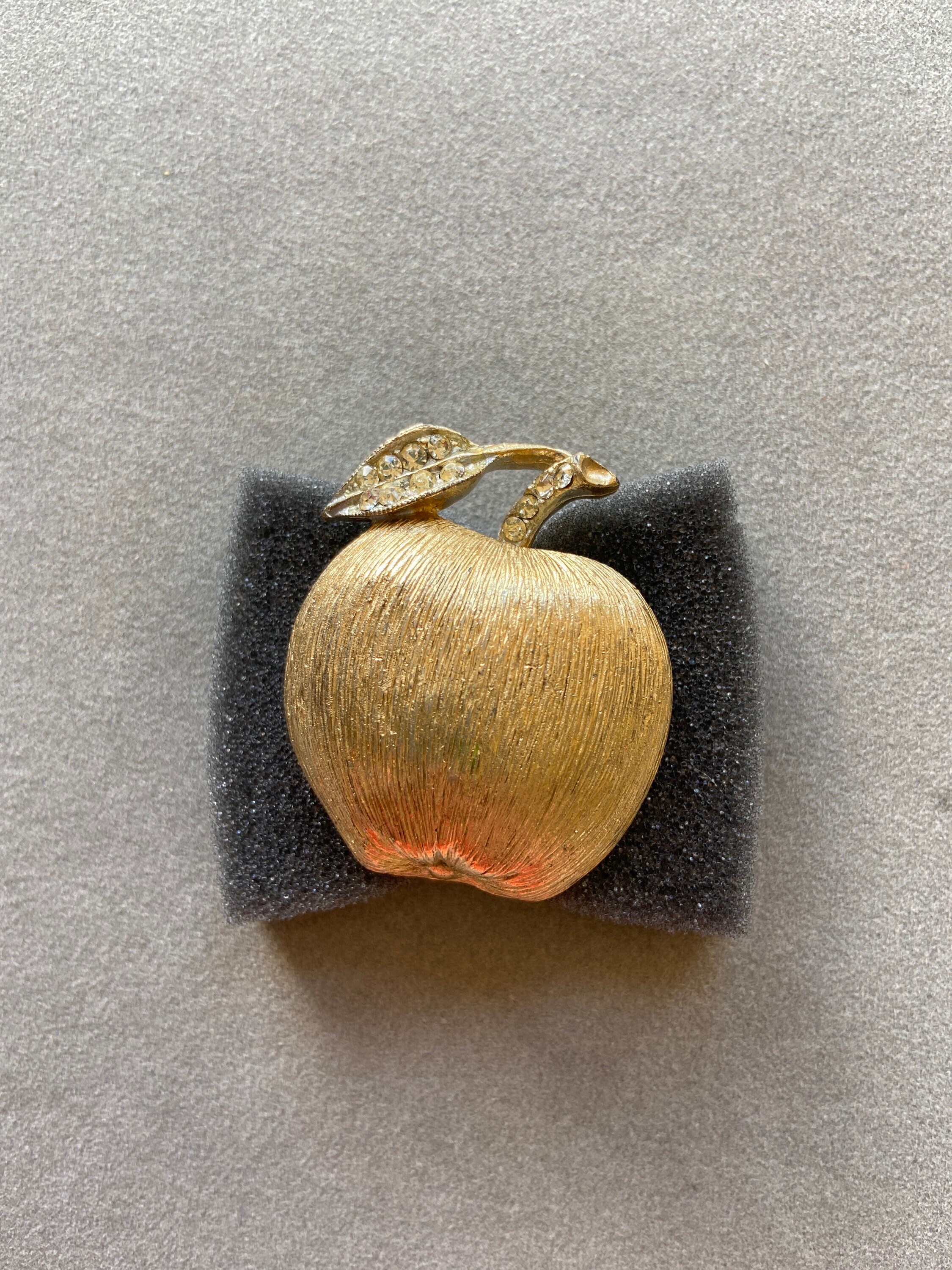 Vintage B.S.K. Apple Brooch Pin - Etsy