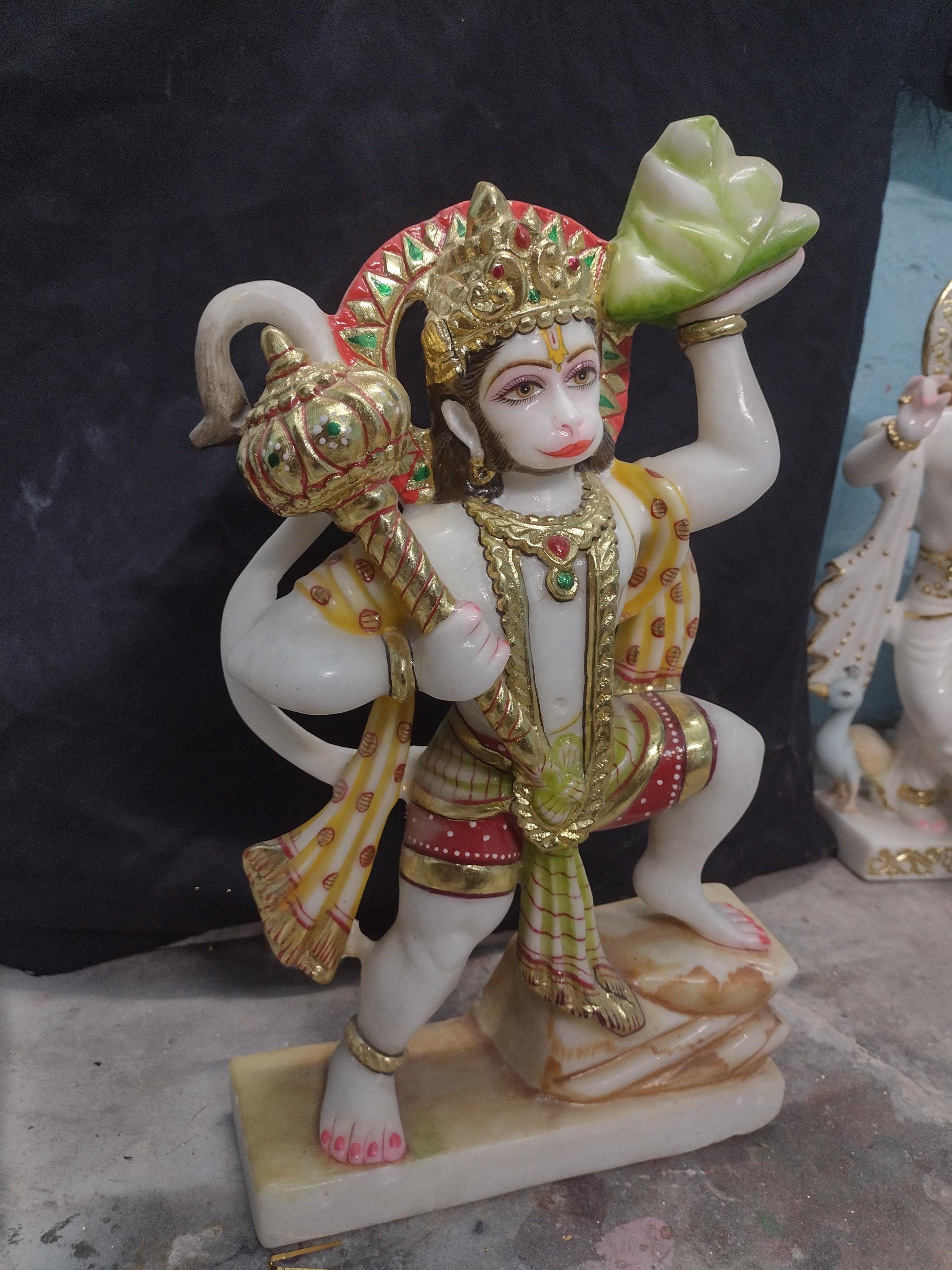 Handcrafted Marble Hanuman Statue - Hindu God Idol, 9 Inch - Etsy