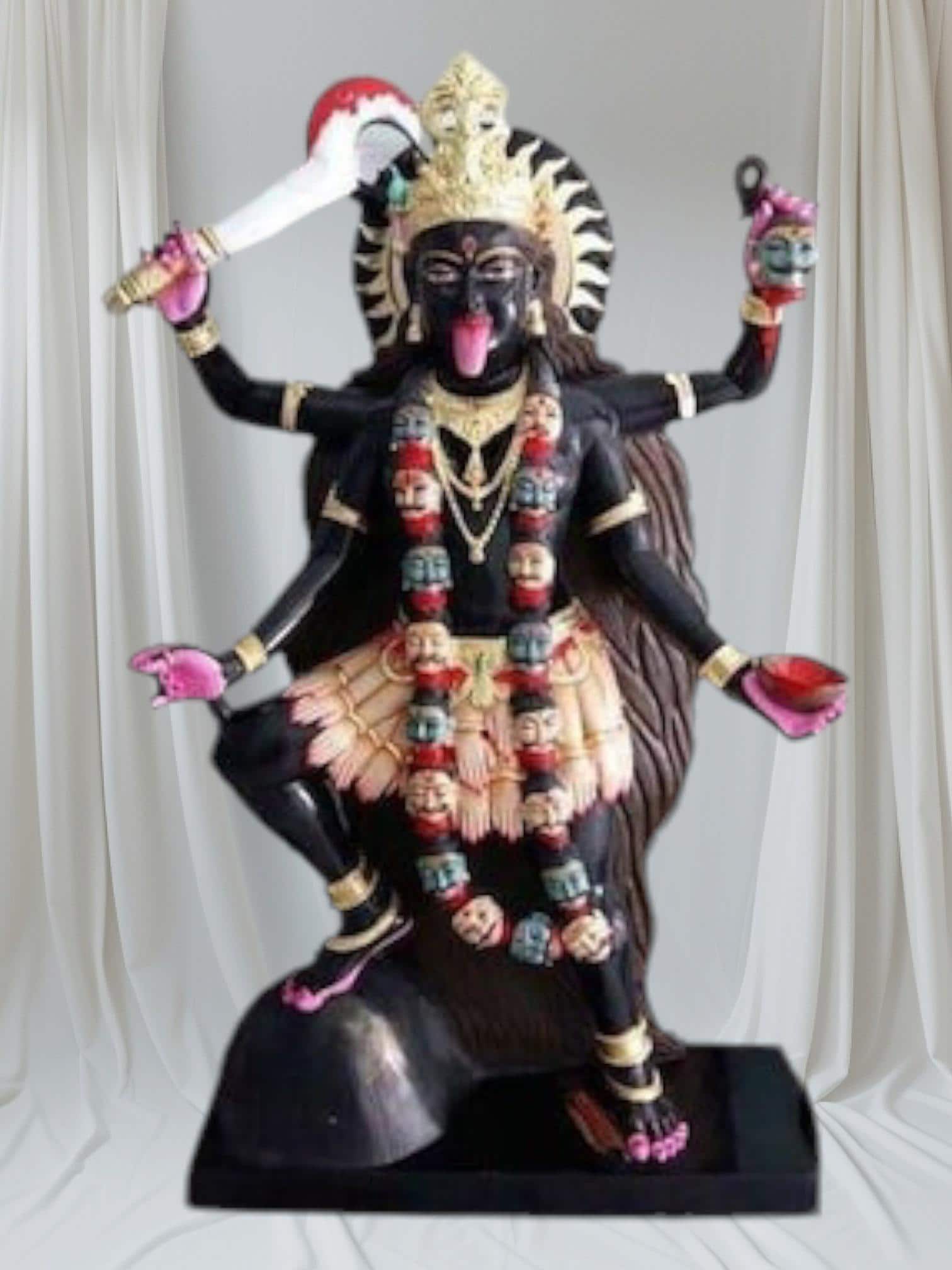Goddess Kali Mata Moorti Mahakali Mata God Statues 9 Inch Black Marble ...