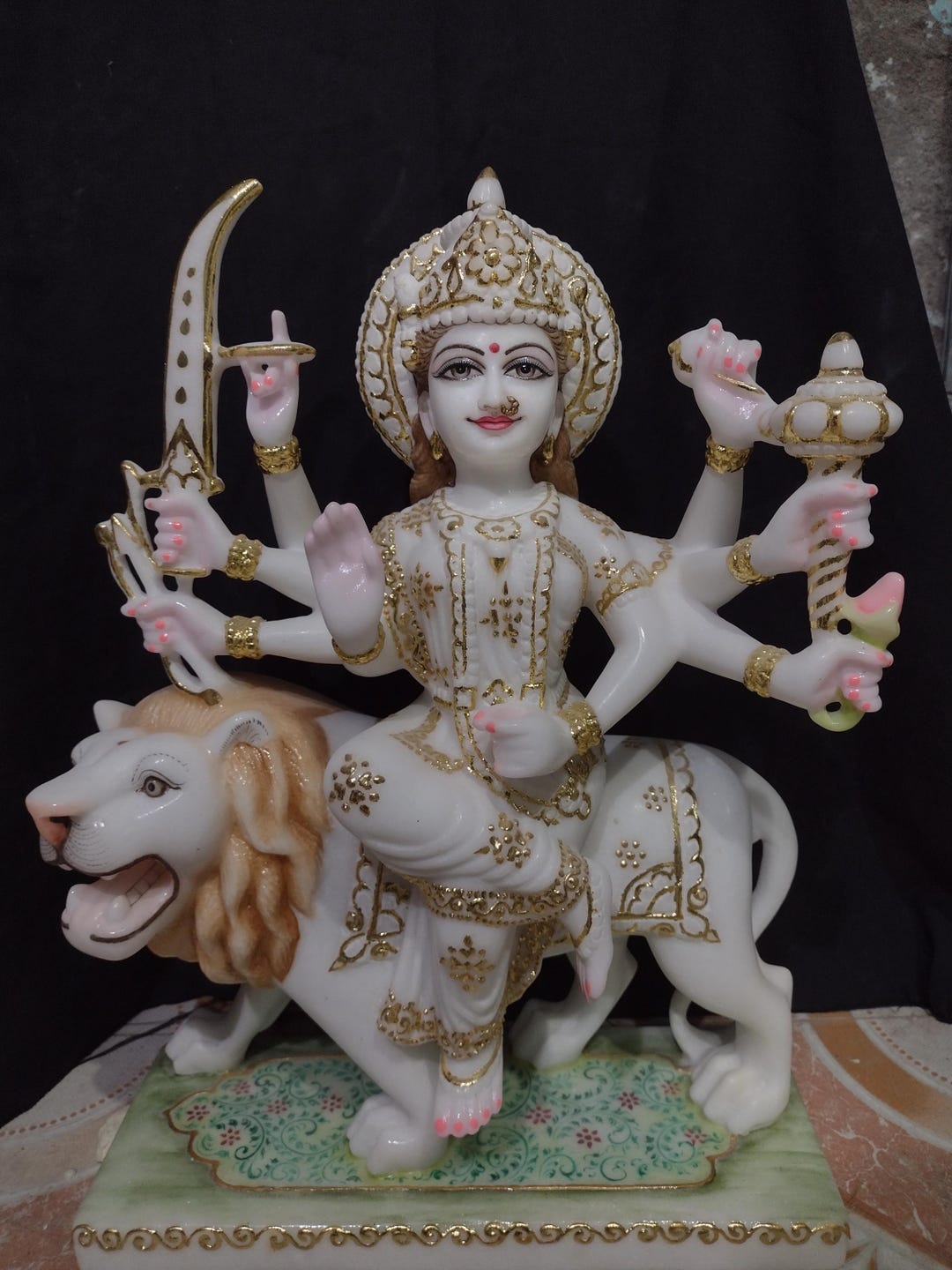 Hindu Goddess Durga Mata Moorti Ambe Mata God Statues White Marble Mata ...