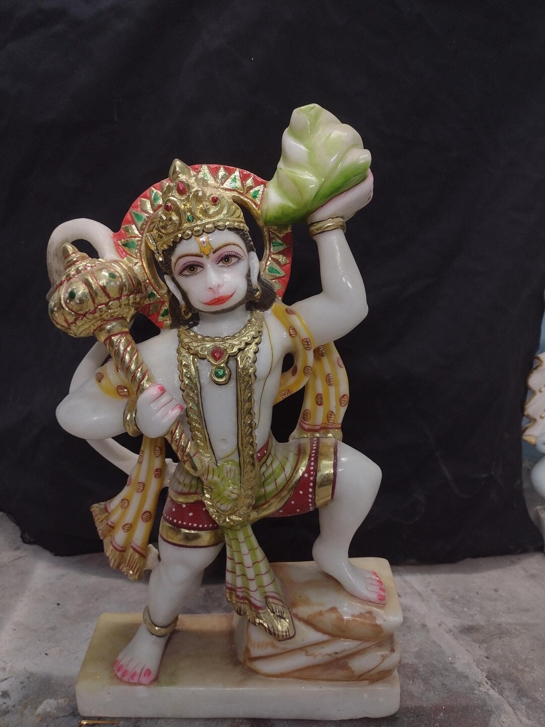 Handcrafted Marble Hanuman Statue - Hindu God Idol, 9 Inch - Etsy