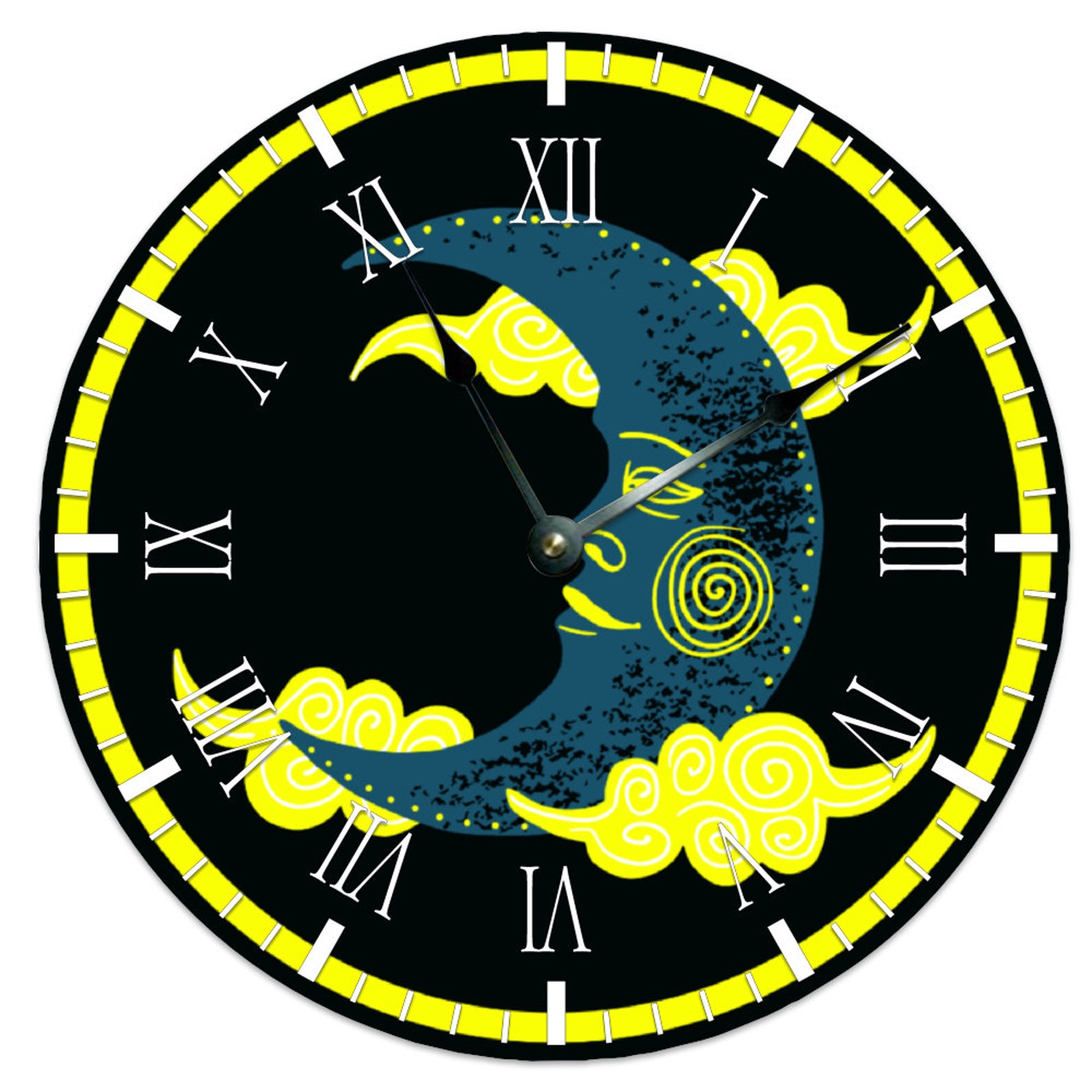 Moon Wall Clock Gift for Astronomy Geek Full Moon Print | Etsy