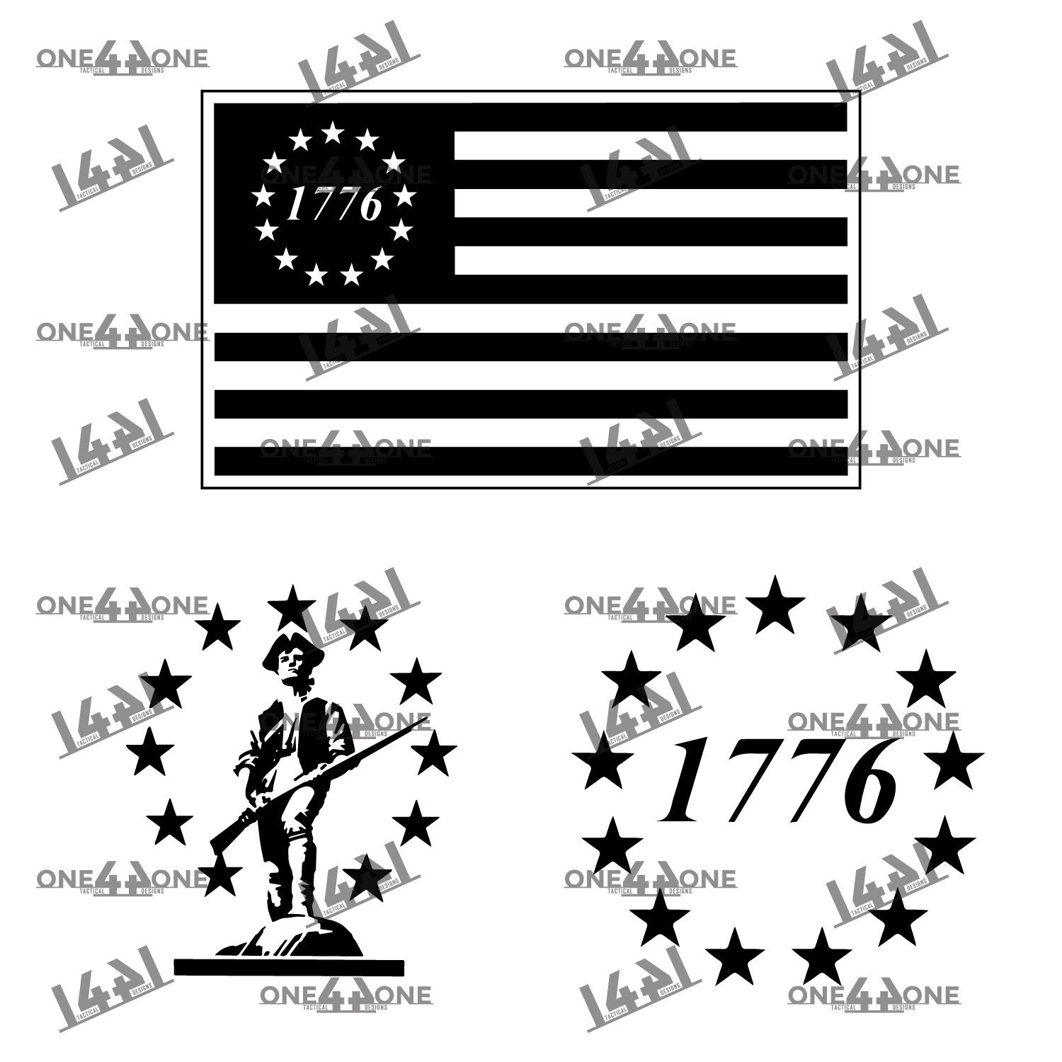 Bundle 1776 Flag 1776 Minuteman 1776 Stars Circle Patriotic | Etsy