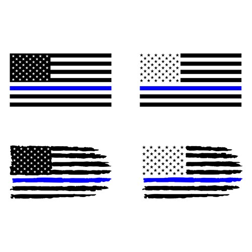 Thin Blue Line SVG Distressed American Flag Cut File for - Etsy