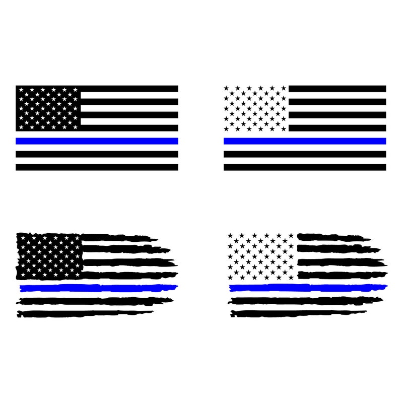 Thin Blue Line Flag Svg - Etsy