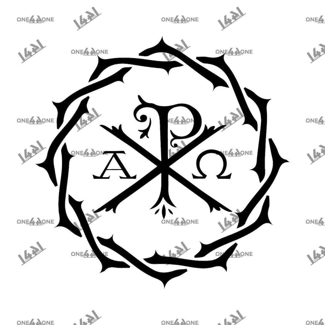 Chi Rho Cross Crusader Crown of Thorns Chi Rho Jesus Cutting File Png ...