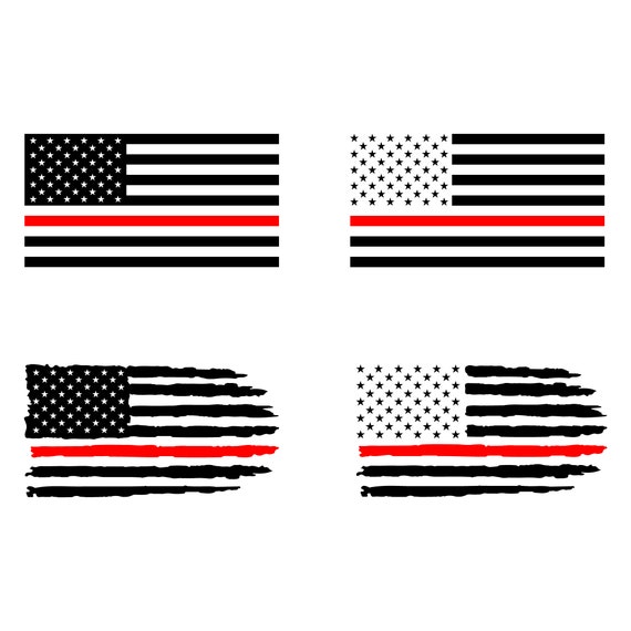 American Flag Thin Red Line USA Flag Cutting File Png Ai Eps | Etsy