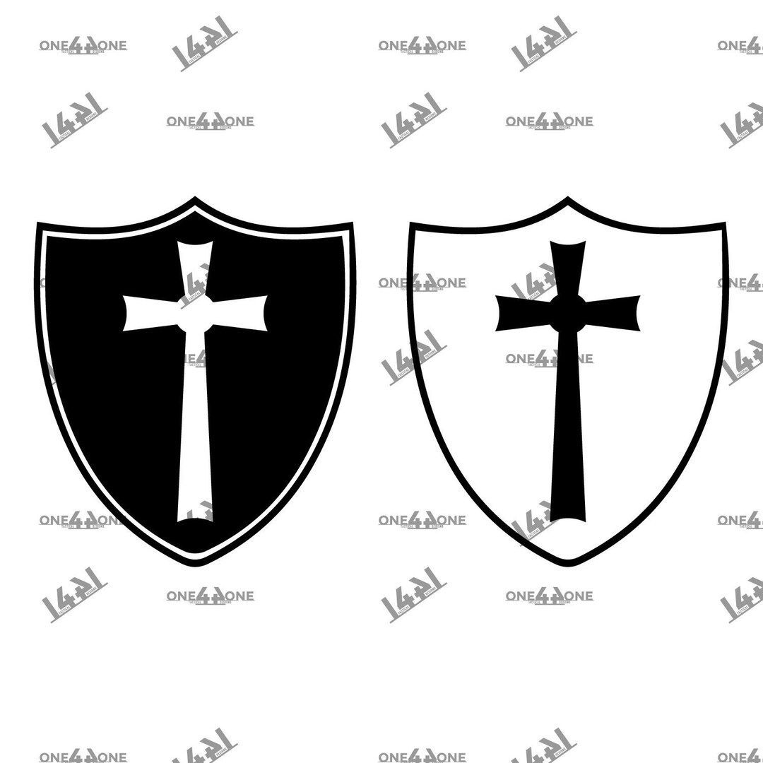 Crusader Shield Knight Armor Gun Stencil Firearm Decal Cutting File Png ...