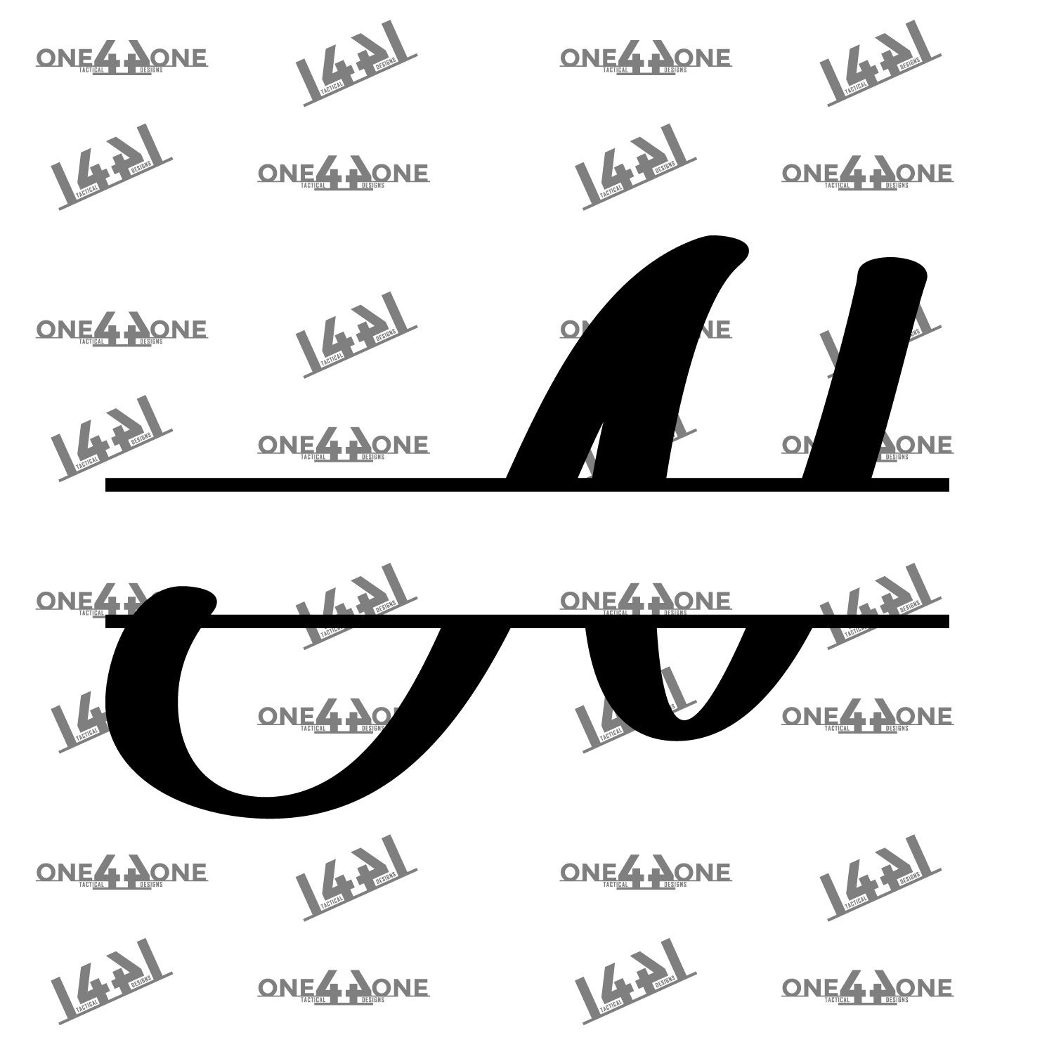 Split Letter Monogram Initial N SVG Eps Png Split Letter | Etsy