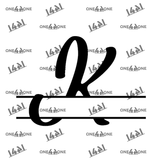 Split Letter Monogram Initial K SVG Eps Png Split Letter | Etsy