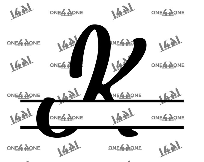 Uppercase K Letter Split Monogram Svg, Alphabet Split Name Frame, Split ...