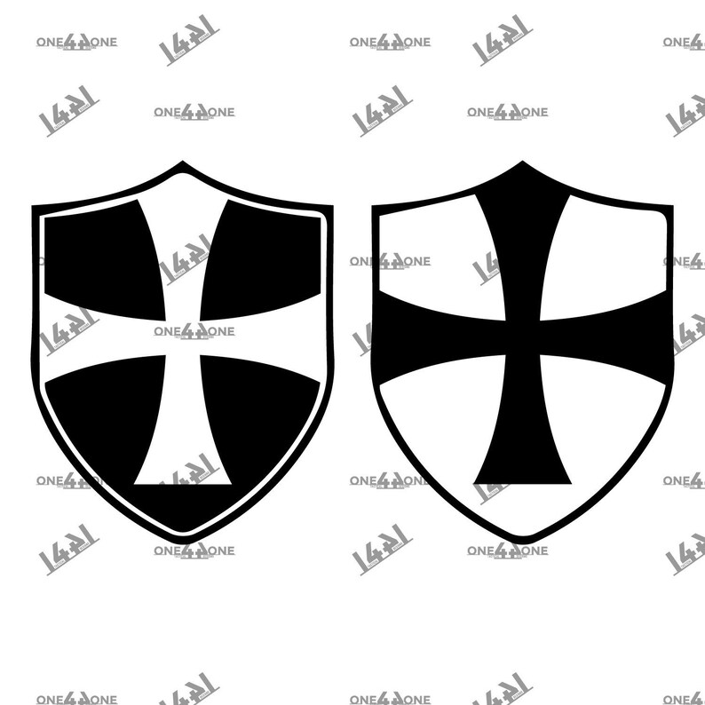 Crusader Shield Knight Armor Gun Stencil Firearm Decal Cutting File Png ...