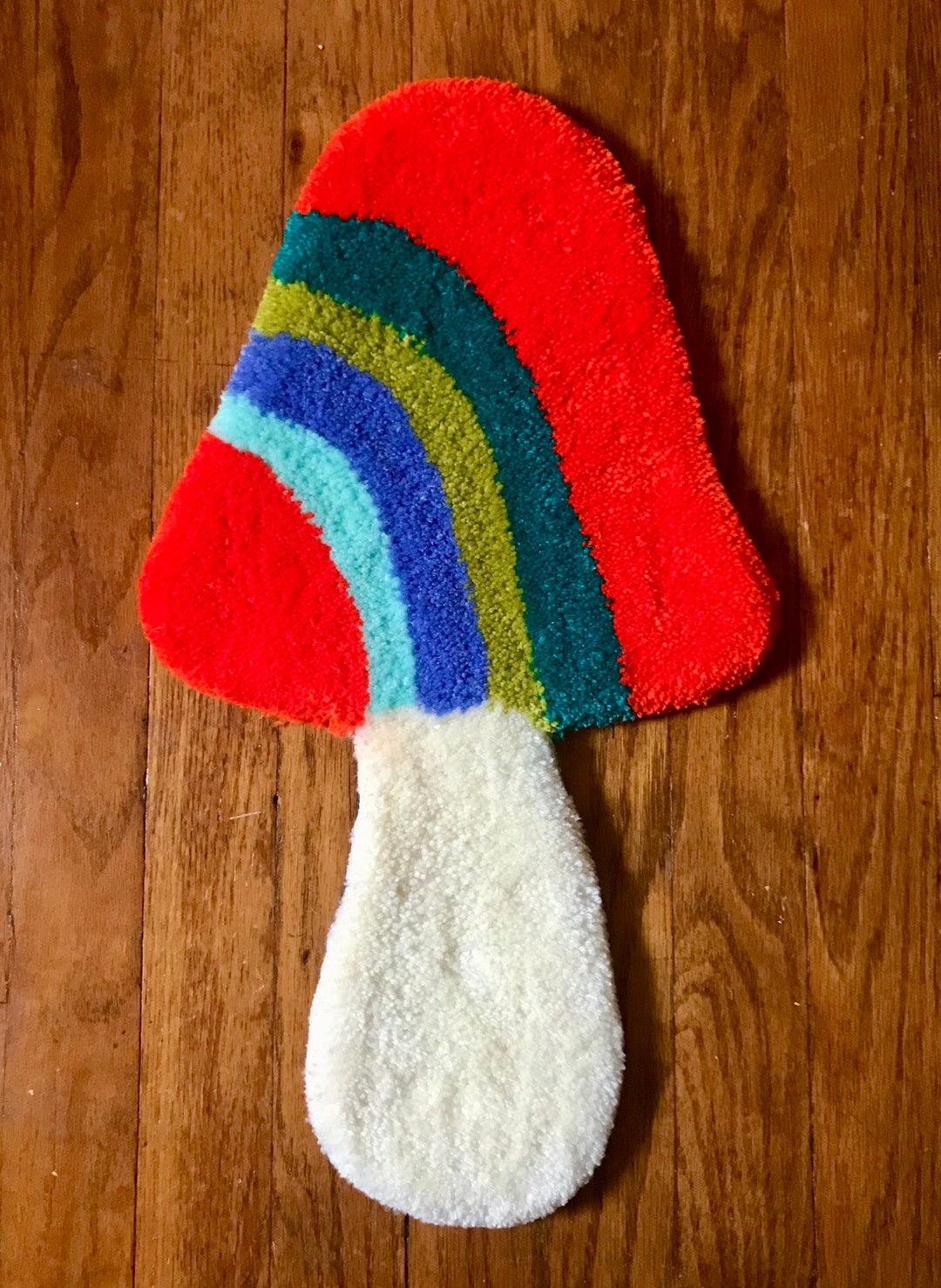 Mushroom Rug, Mushroom Wall Hanging, Tufted Mushroom, Rainbow Mushroom ...