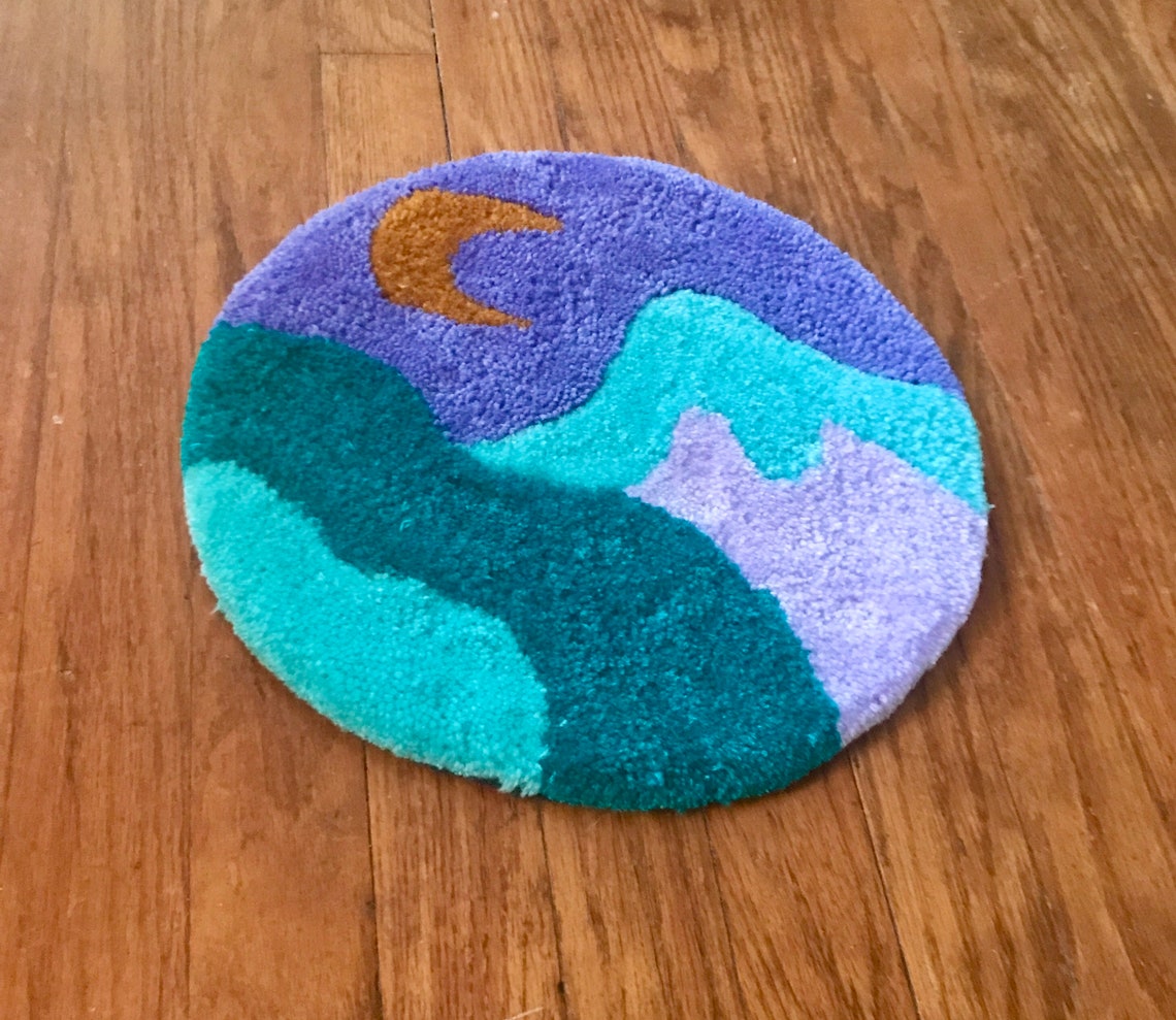 Mountain Rug Handmade Tufted Rug Abstract Wall Hanging Rug - Etsy