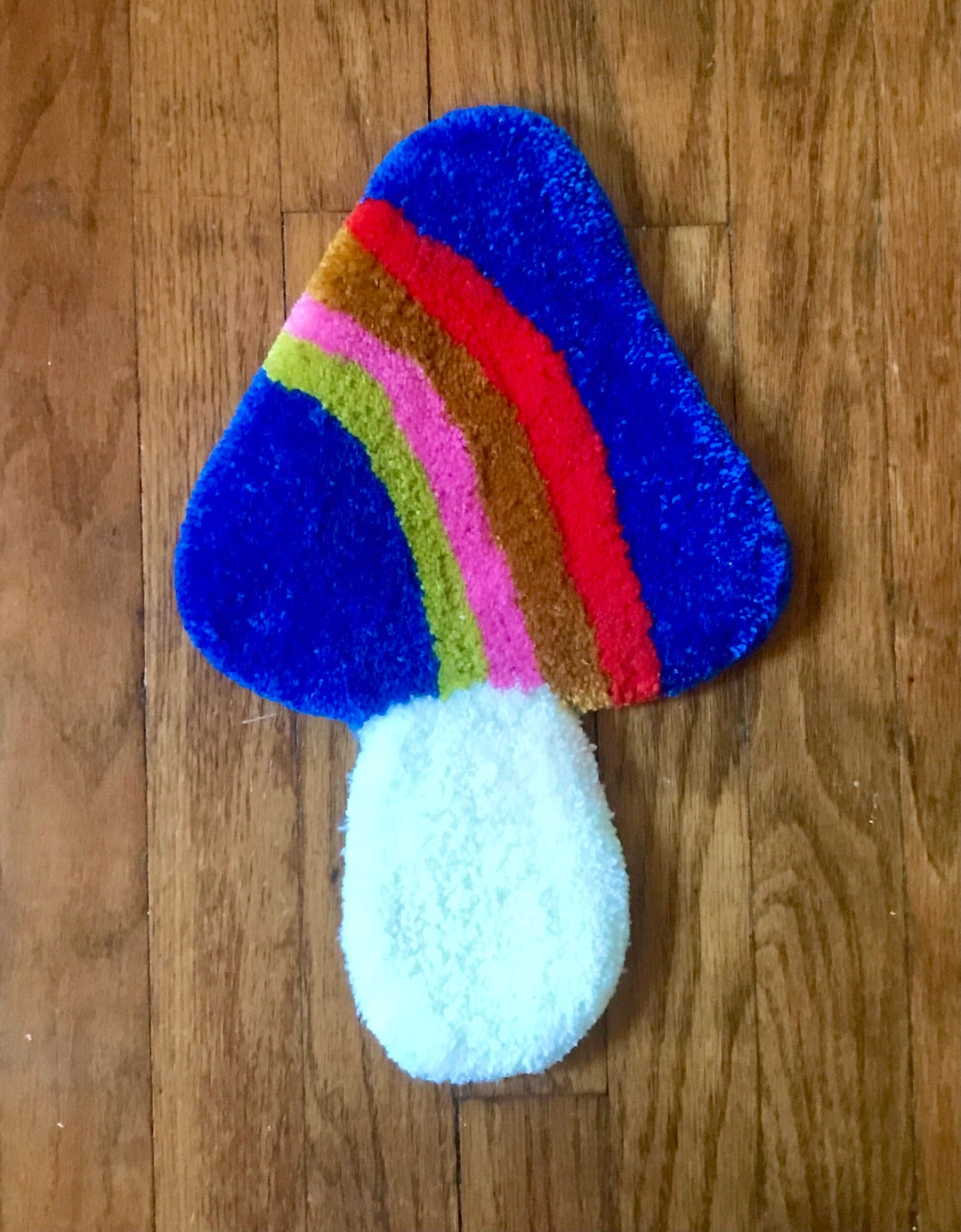Rainbow Mushroom Rug, Tufted Mushroom Rug, Funky Rug, Mushroom Wall ...