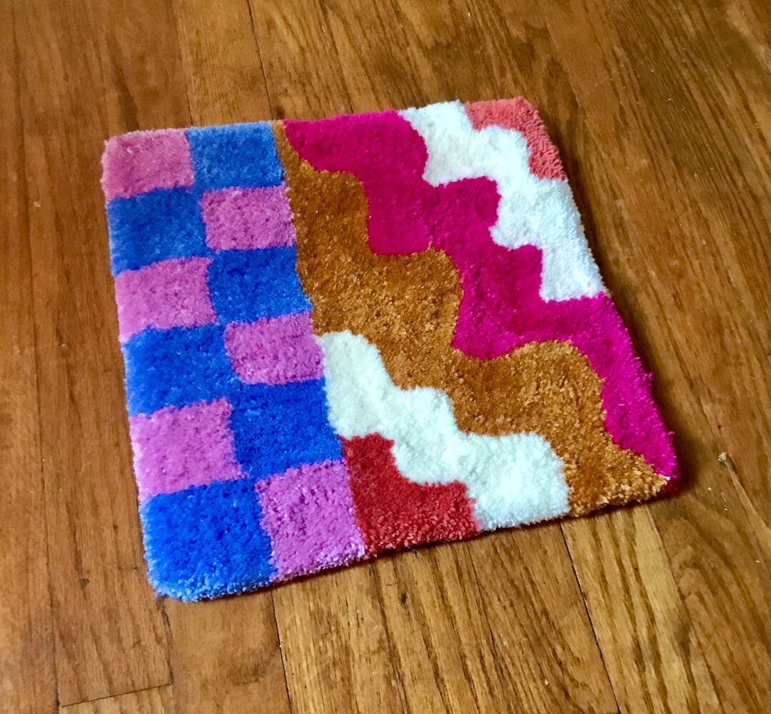 Abstract Rug Squiggle Rug Tufted Wall Hanging Y2K Rug - Etsy