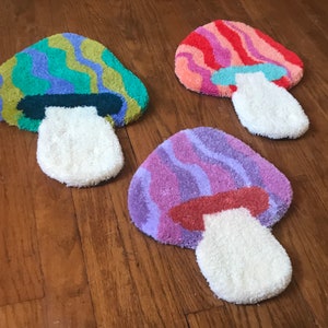 Mushroom Rug, Mushroom Wall Hanging, Tufted Mushroom, Aesthetic Rug ...