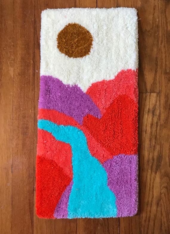 Mountain Rug Handmade Tufted Rug Abstract Wall Hanging Rug - Etsy