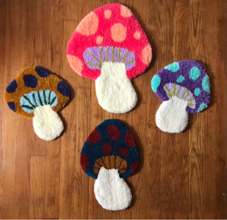 Mushroom Rug Tufted Mushroom Mushroom Wall Hanging - Etsy