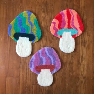 Mushroom Rug, Mushroom Wall Hanging, Tufted Mushroom, Aesthetic Rug ...