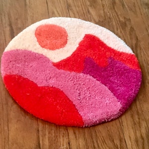 Mountain Rug Handmade Tufted Rug Abstract Wall Hanging Rug - Etsy