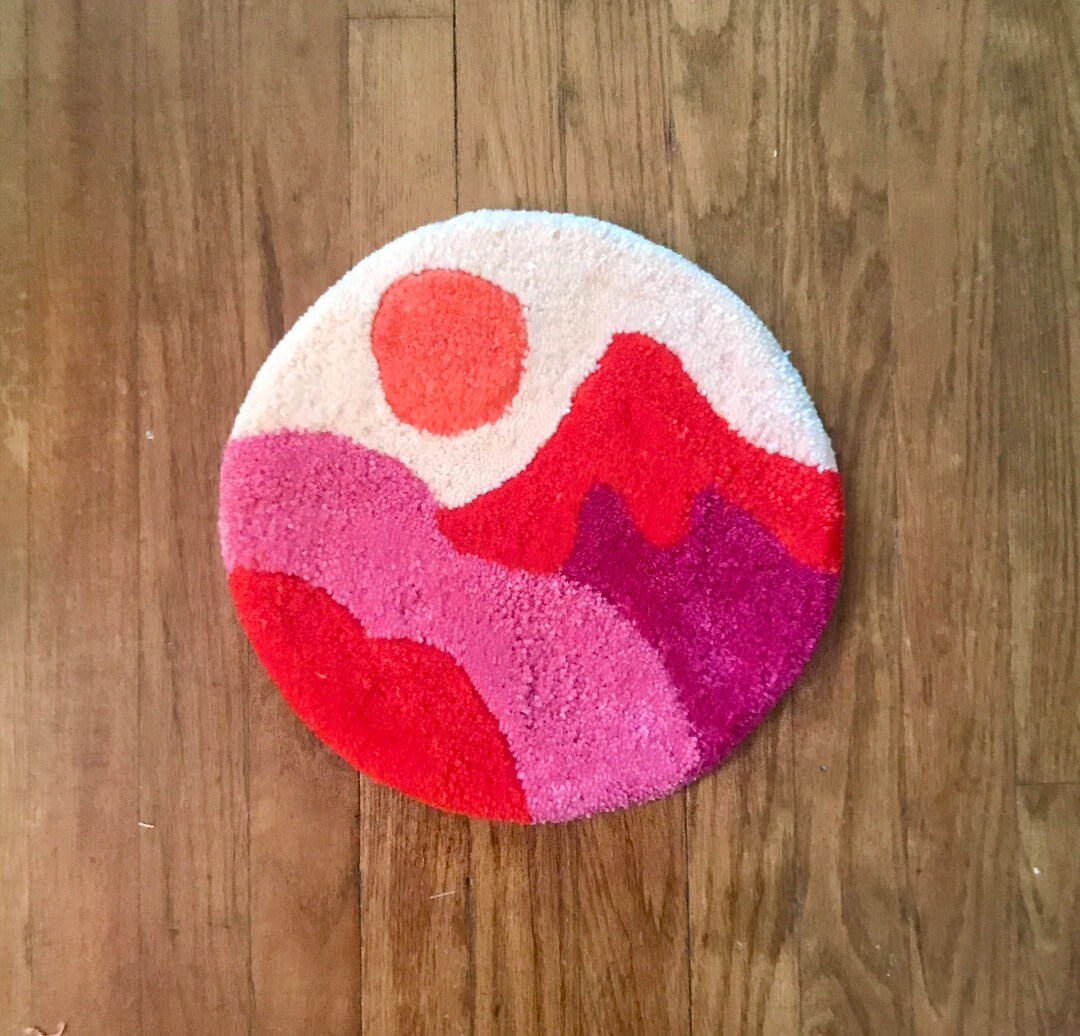 Mountain Rug Handmade Tufted Rug Abstract Wall Hanging Rug - Etsy