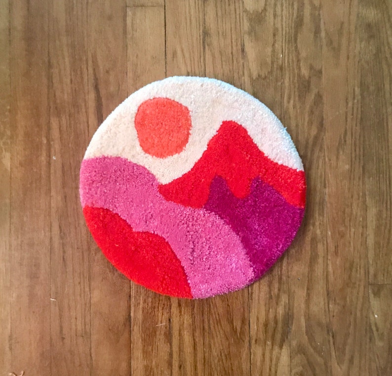 Mountain Rug Handmade Tufted Rug Abstract Wall Hanging Rug - Etsy