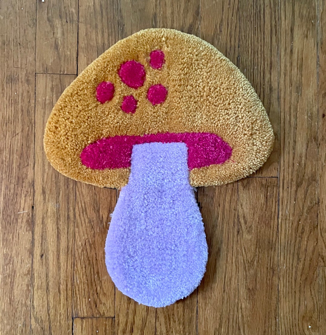Mushroom Rug, Tufted Mushroom, Purple Mushroom Rug, Cottagecore Rug ...