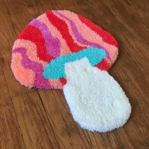 Mushroom Rug, Mushroom Wall Hanging, Tufted Mushroom, Aesthetic Rug ...