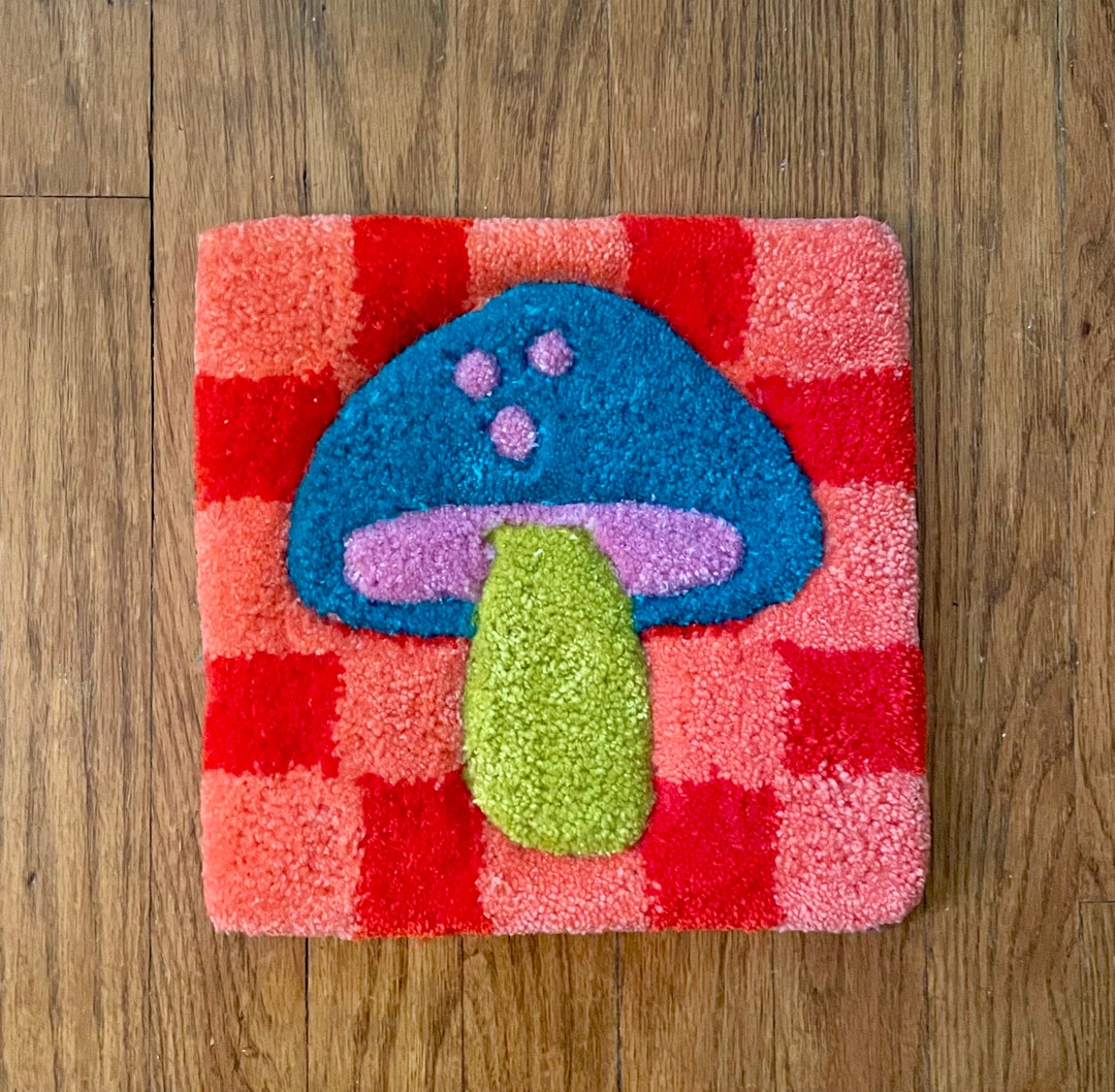 Mushroom Rug, Mushroom Wall Hanging, Tufted Mushroom Rug, Tufted Wall ...