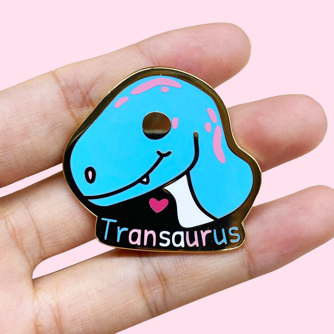 Trans Pride Transaurus Dinosaur Enamel Pin - Etsy