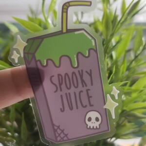 Spooky Juice Clear Sticker, Waterproof Vinyl Sticker - Etsy