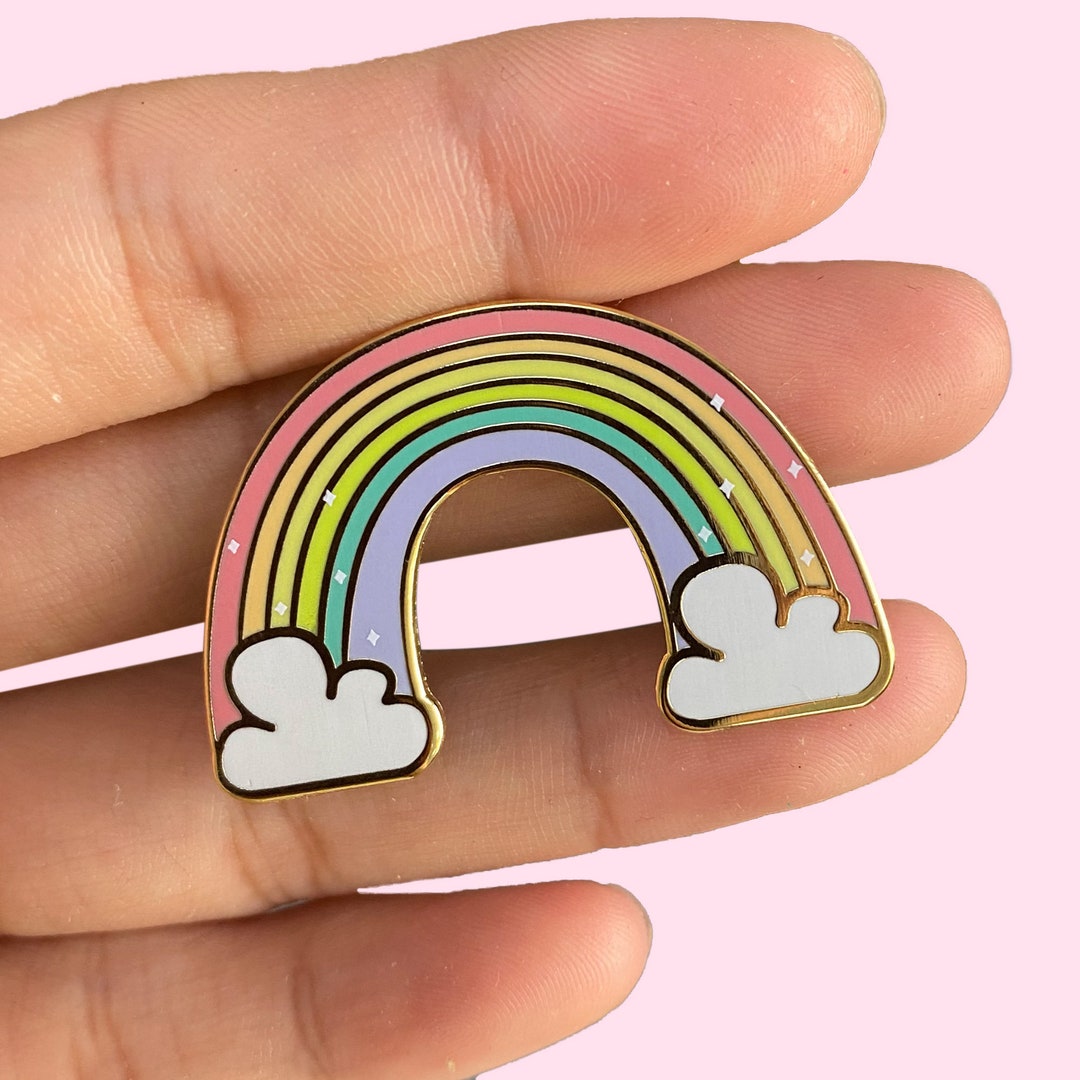 Pastel Rainbow Pin, Rainbow Enamel Pin - Etsy