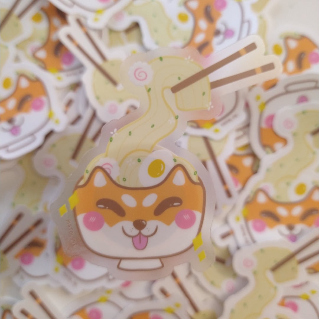 Shiba Inu Ramen Bowl Clear Weatherproof Vinyl Sticker - Etsy