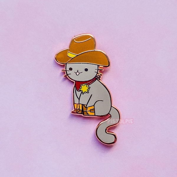 Cowboy Enamel Pin - Etsy