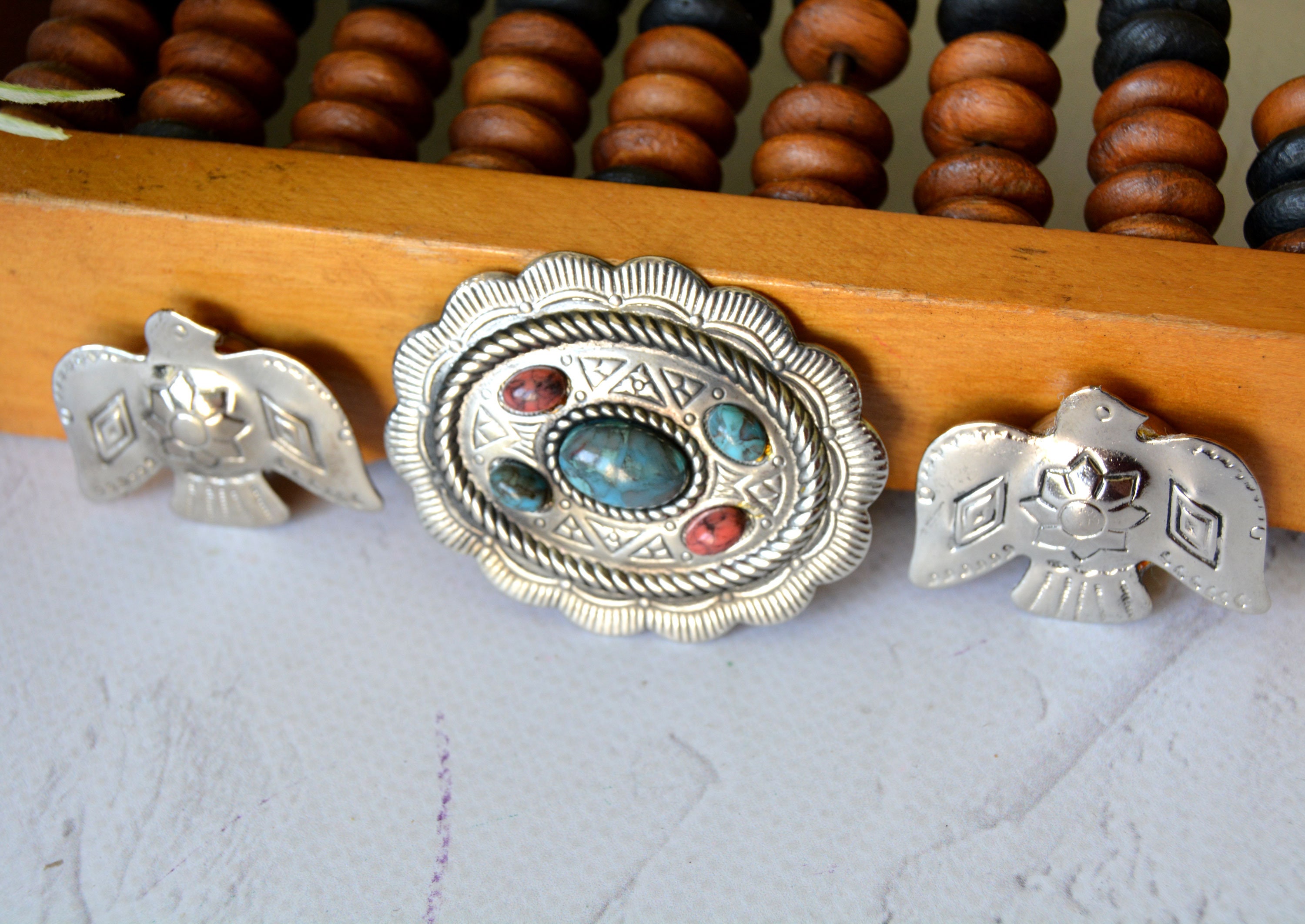 Vintage Native American Button Covers Vintage Button Clips - Etsy