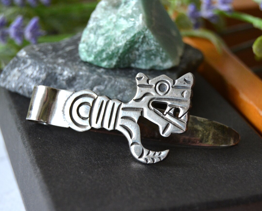 Vintage Silver Wolf Money Clip - Signed Silver Mexico Collectible - Etsy