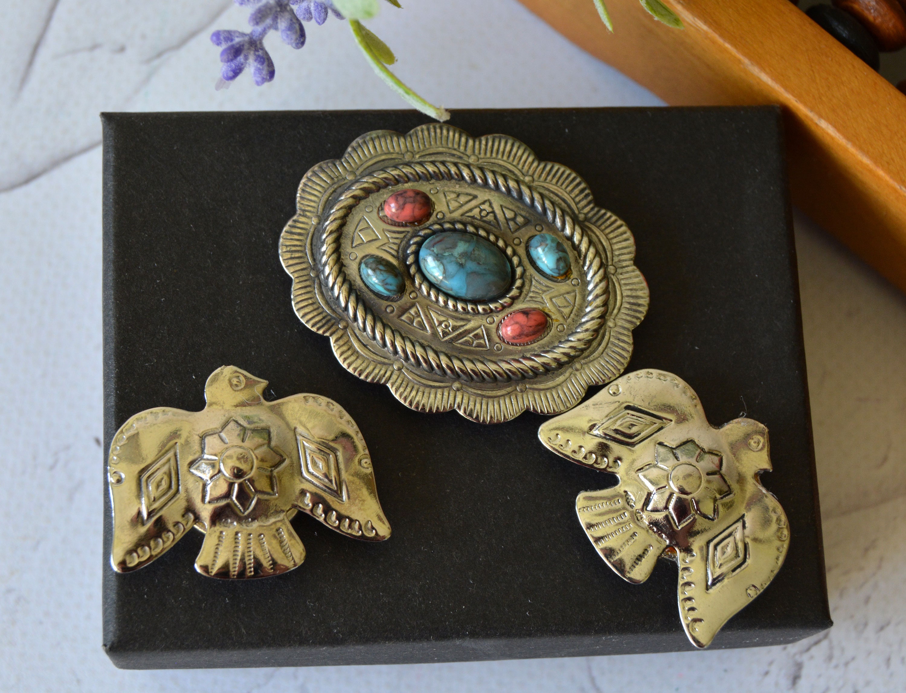 Vintage Native American Button Covers Vintage Button Clips - Etsy