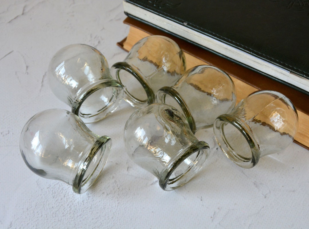 Vintage Apothecary Jars, Fire Cupping Jars Set of 6, Medical Cupping ...