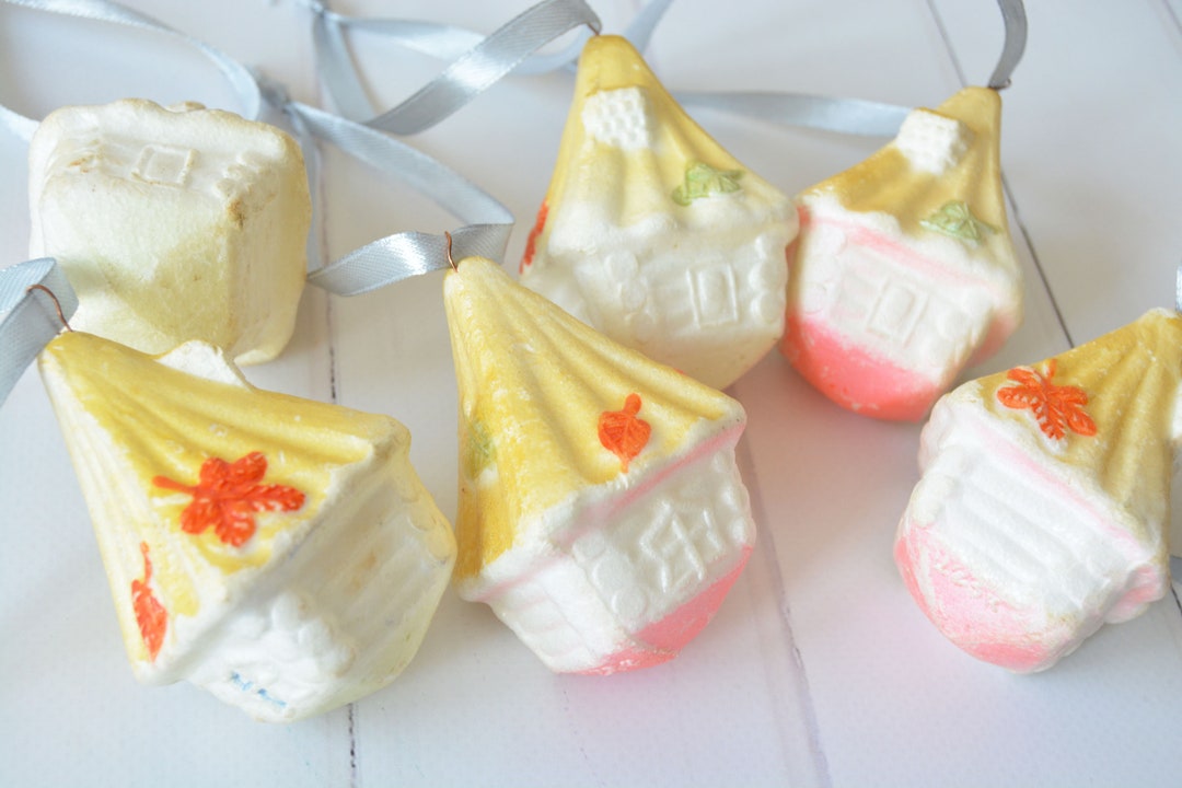Vintage Styrofoam Christmas House Ornaments: 1960s Holiday Decor - Etsy