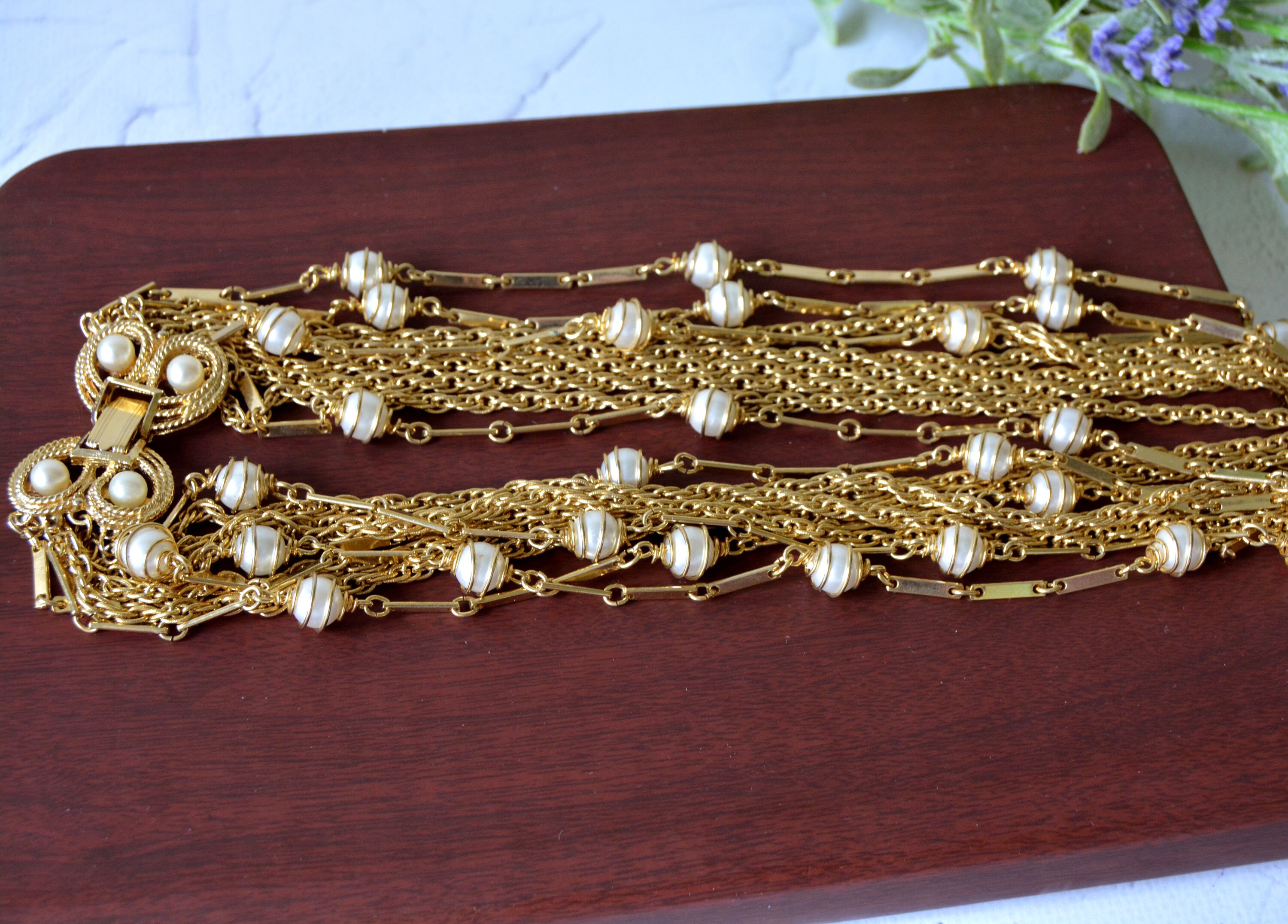 Vintage Multi-strand Chain Necklace 20 Inches, Gold Tone Chain With ...