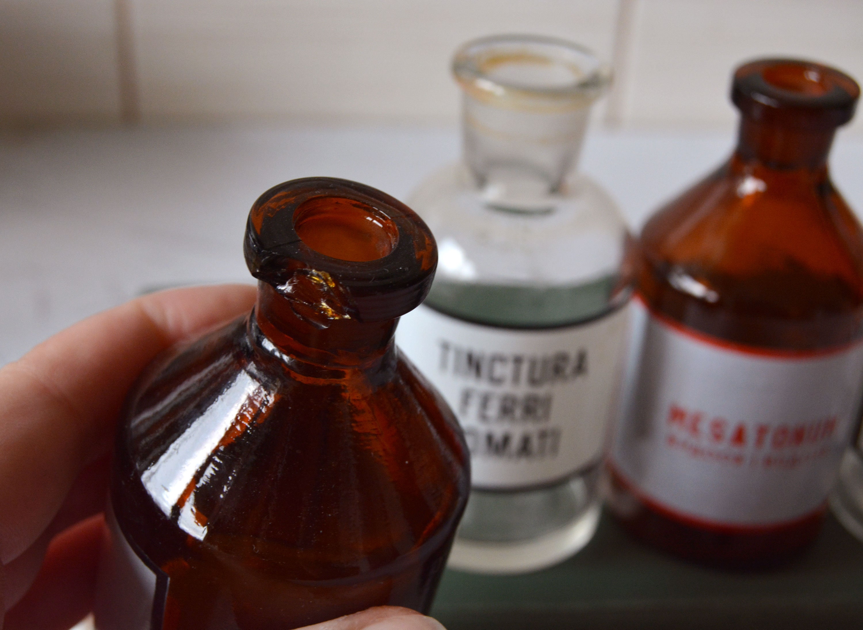 Vintage Apothecary Jars Potion Bottles Brown and Clear Jars - Etsy