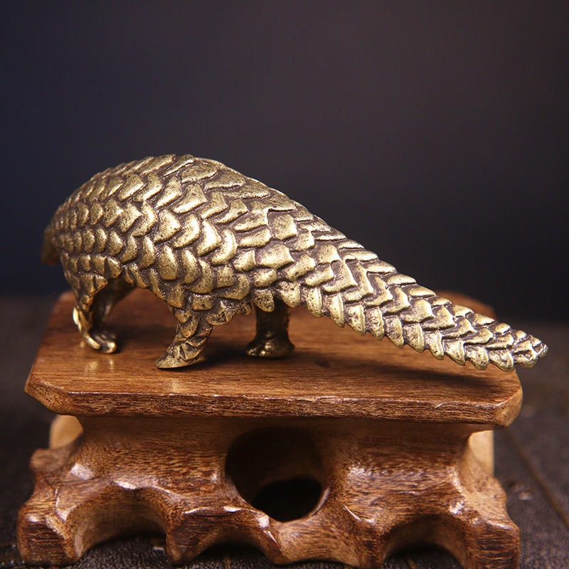 Chinese Vintage Brass Pangolin Statue Ornaments Pure Copper - Etsy