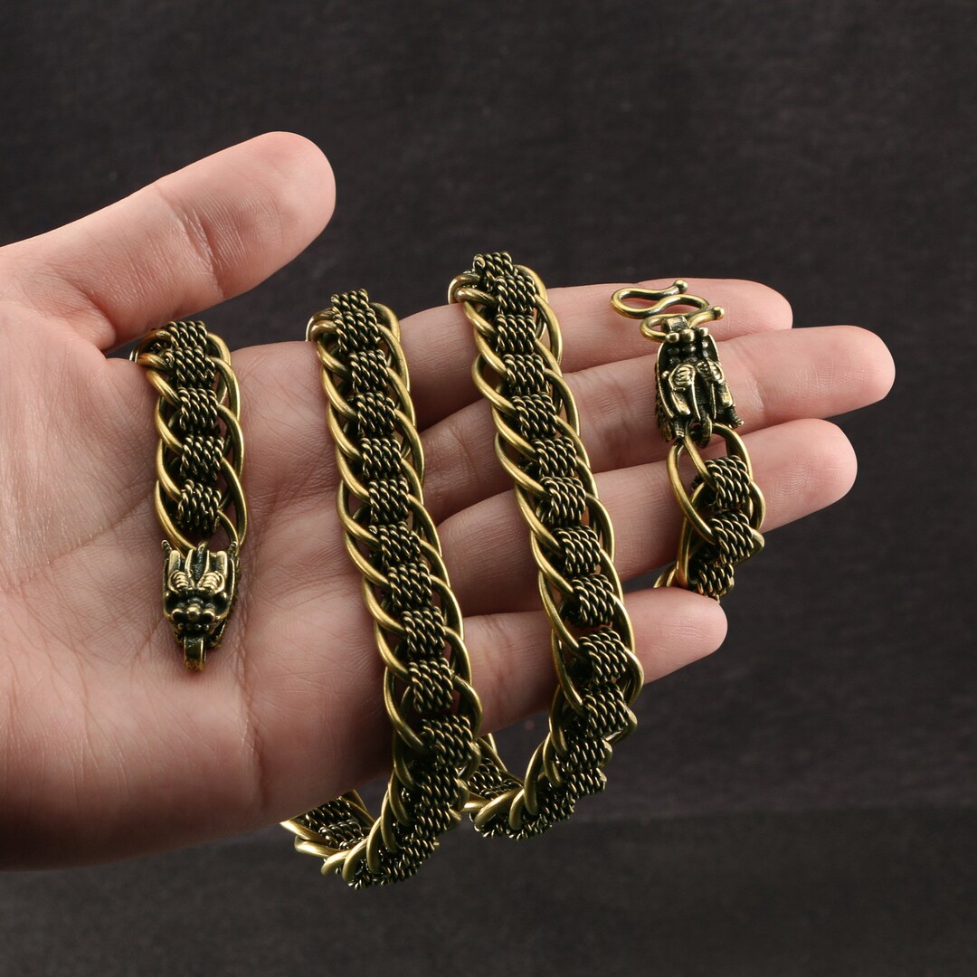 Retro Brass Double-headed Faucet Necklace Long Chain Domineering Faucet ...