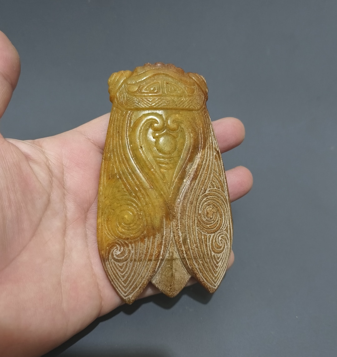 Vintage Chinese Jade Carved Cicada Statue C032 - Etsy